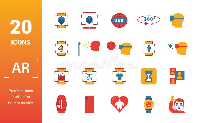 Ar and Vr Icon Set. Include Creative Elements Augmented Reality, 360 ...