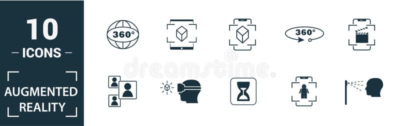 Ar and Vr Icon Set. Include Creative Elements Augmented Reality, 360 ...