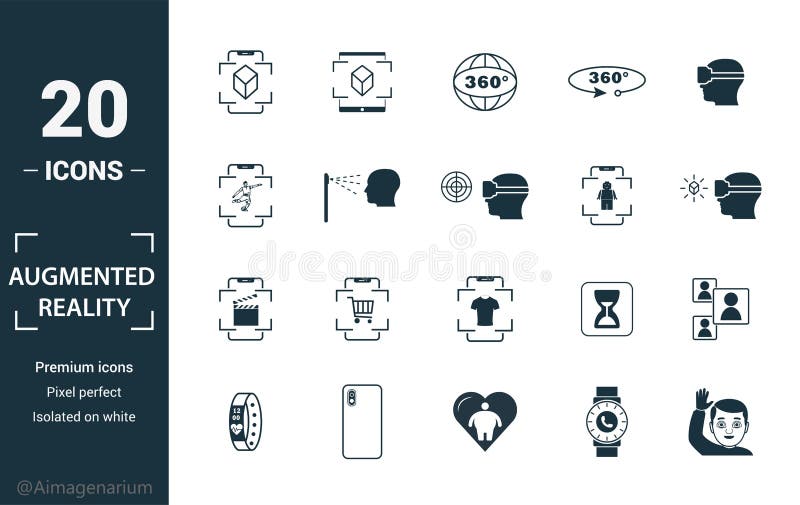 Ar and Vr Icon Set. Include Creative Elements Augmented Reality, 360 ...