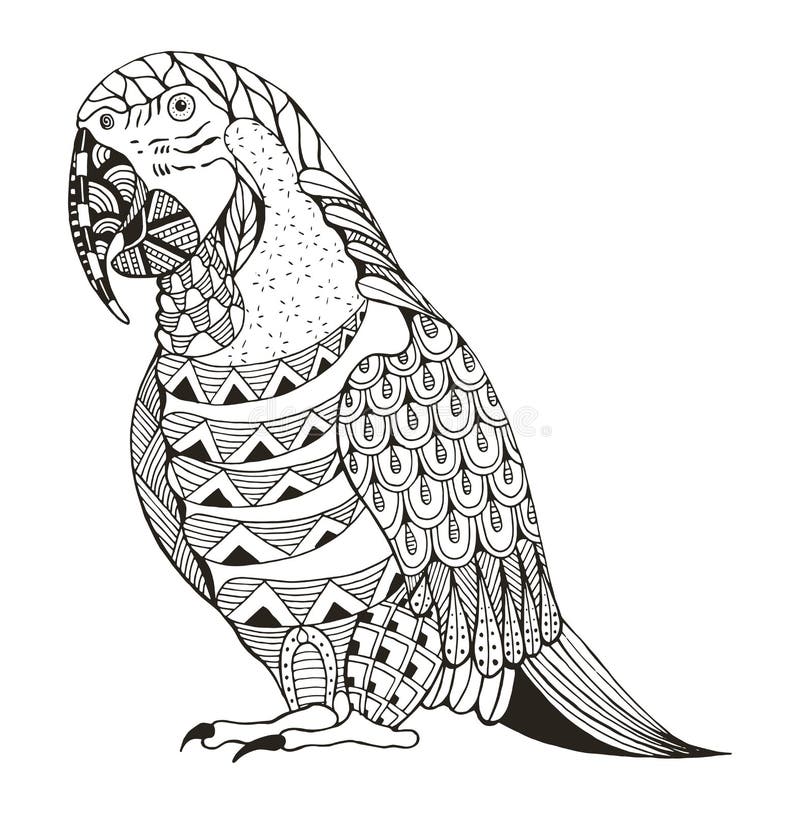Ara Parrot Zentangle Stylized Stock Vector - Illustration of black ... Ara Parrot Zentangle Stylized Stock Vector - Illustration of black ...