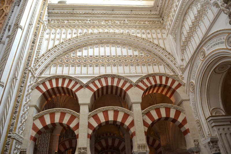 Arab Arches and Columns Inside the Mosque of Cordoba, 2020 Editorial ...