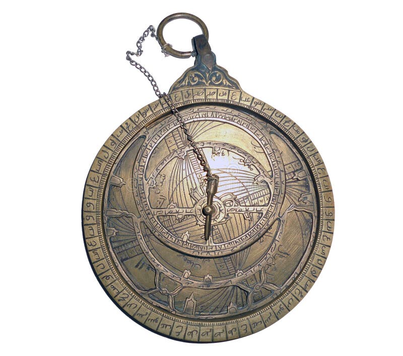 Arab Astrolabe Isolates on White Stock Photo - Image of arab, persian ...