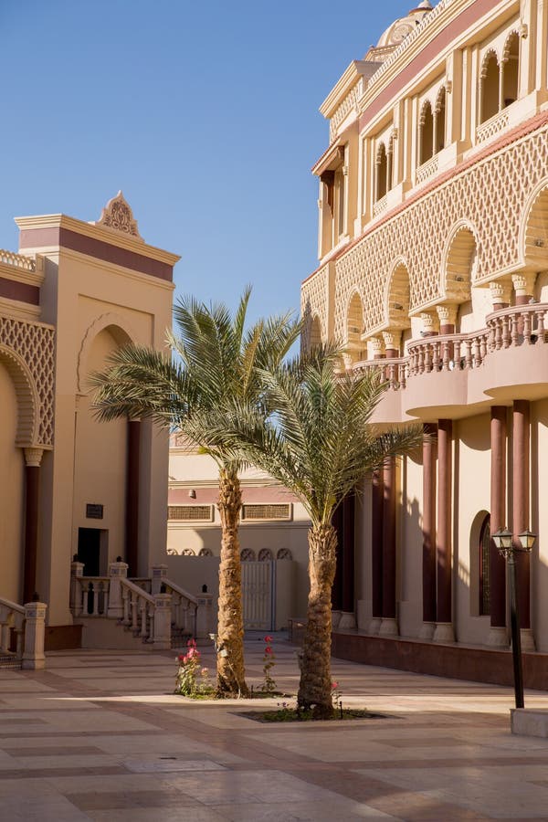 Arab Buildings and Exterior in the Hotel Territory Stock Image - Image ...