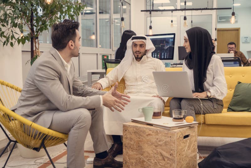 Arab Business People in a Meeting Stock Image - Image of emirates ...