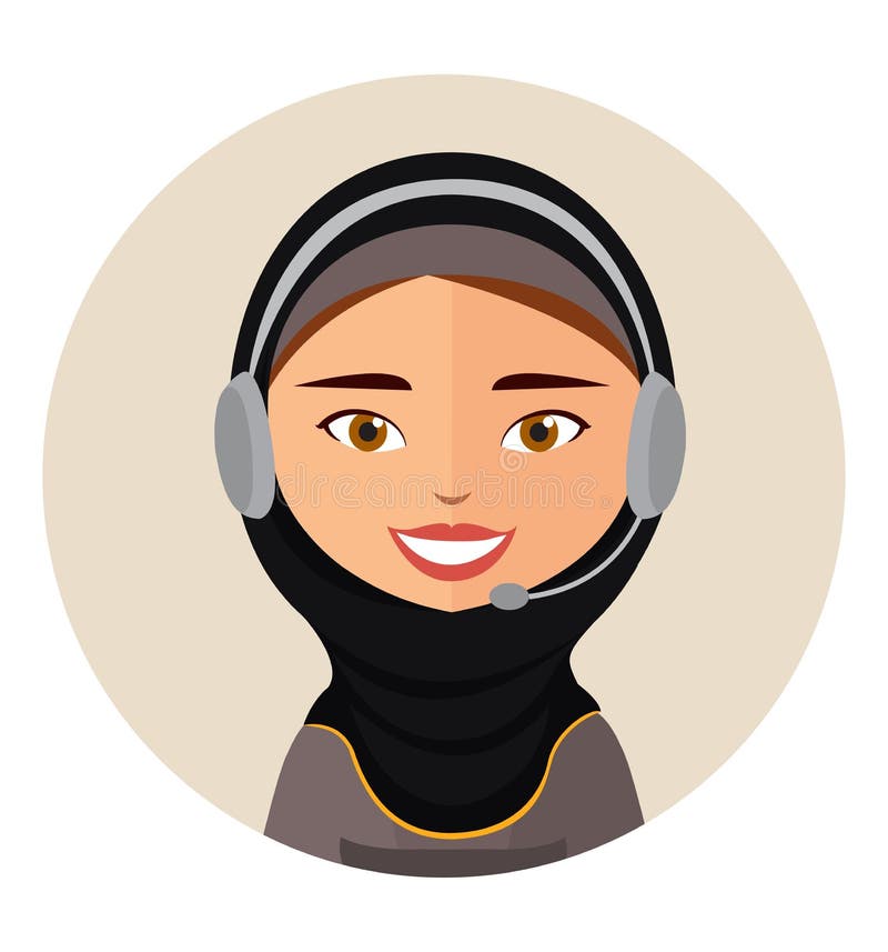 Arab Operator Saudi Man in Headset Customer Service Helpdesk Service ...