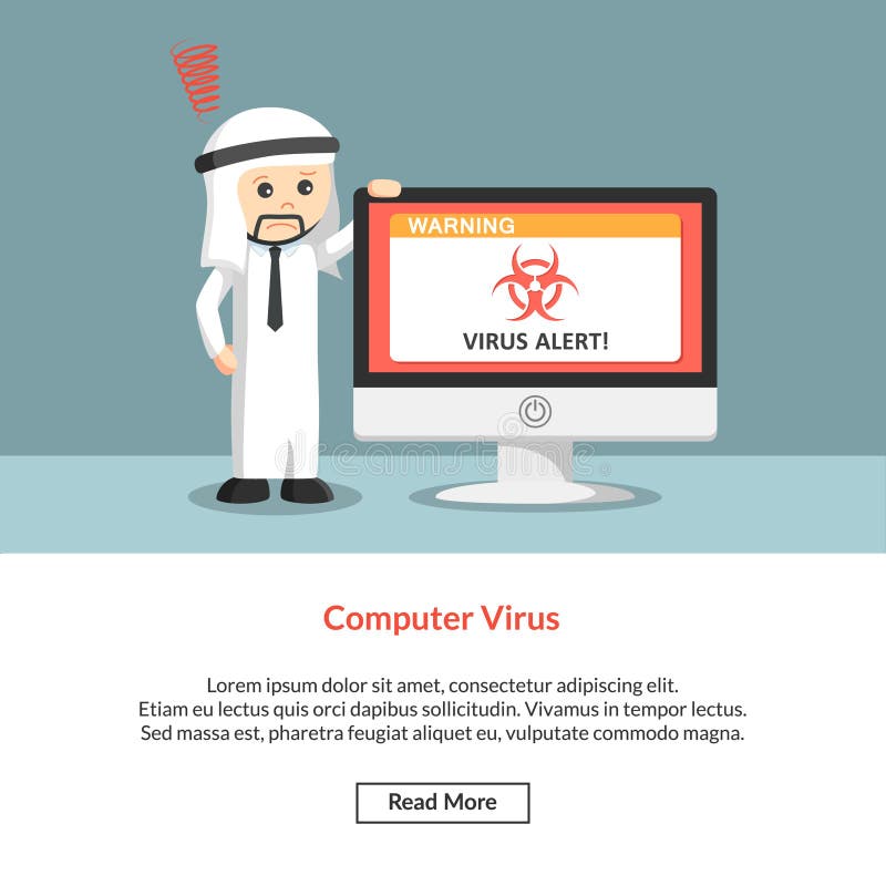 Arab Businessman with Computer Virus Stock Vector - Illustration of ...