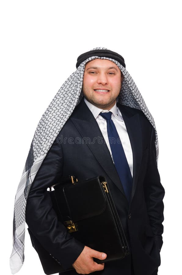 Arab Businessman Isolated on White Stock Photo - Image of religion ...