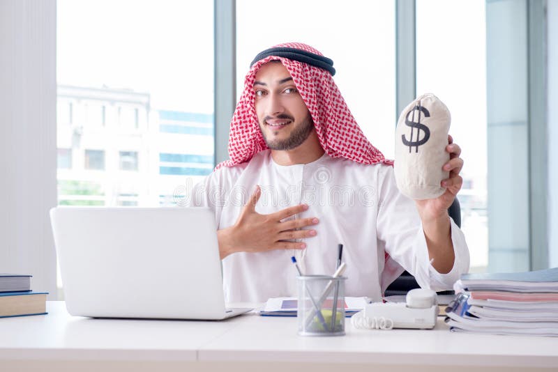 The Arab Businessman Working in the Office Stock Photo - Image of ...