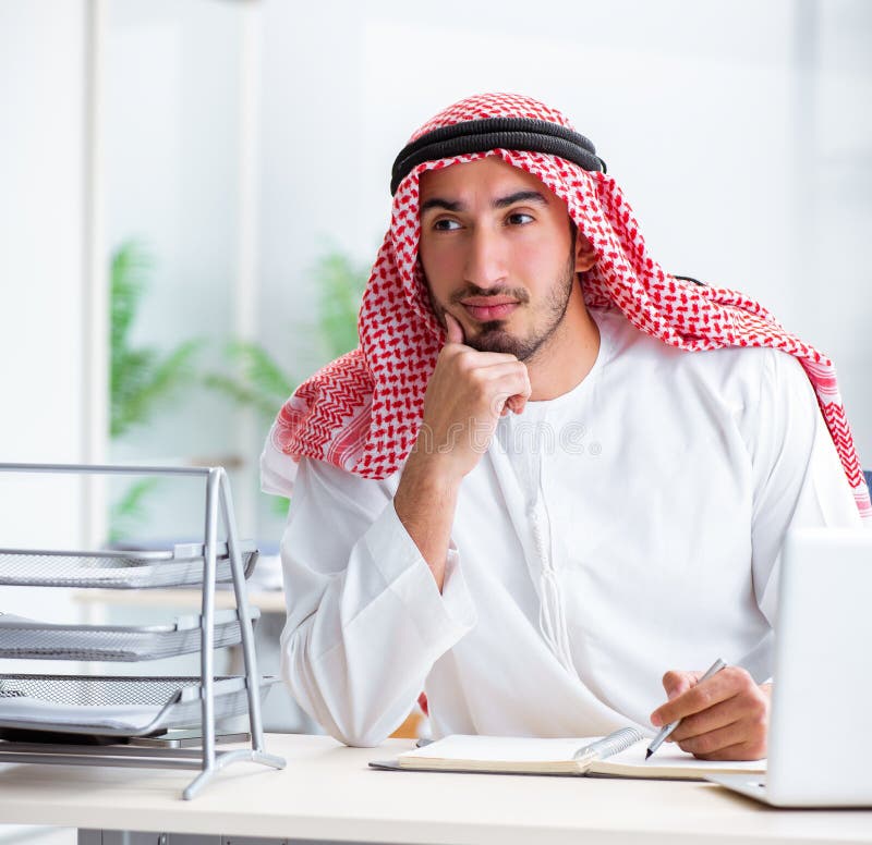 Arab Businessman Working in the Office Stock Photo - Image of financial ...