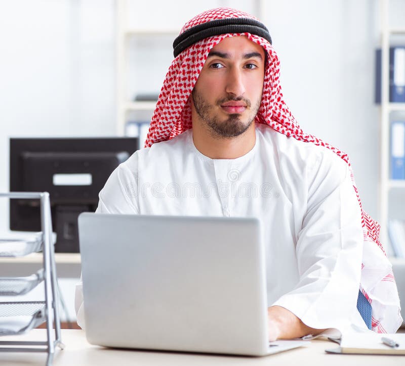 Arab Businessman Working in the Office Stock Photo - Image of arabian ...