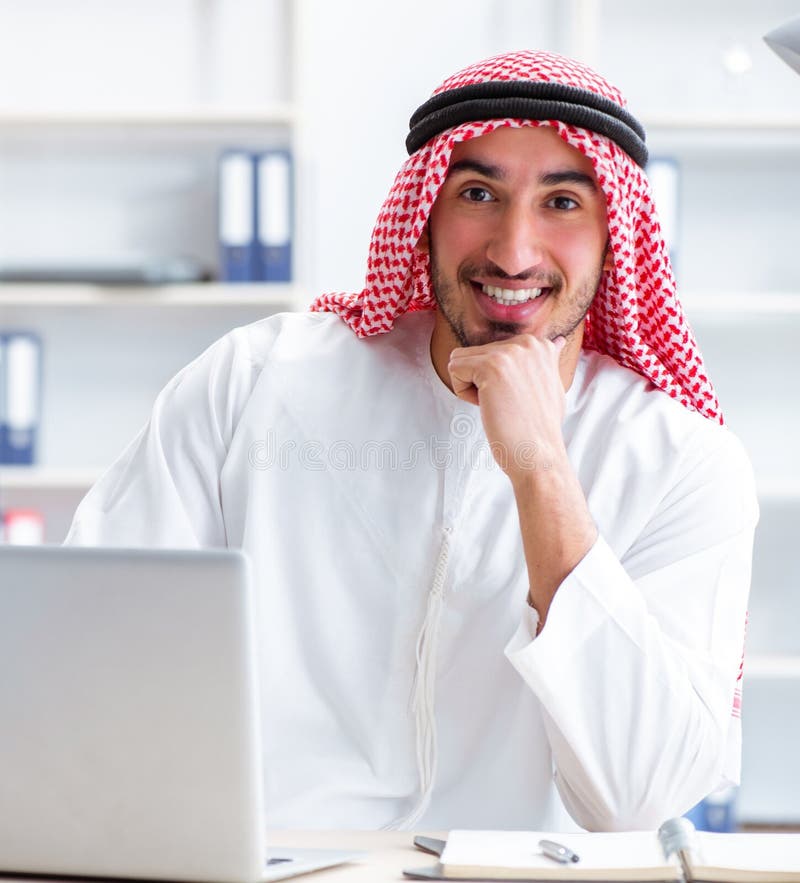 Arab Businessman Working in the Office Stock Image - Image of ...