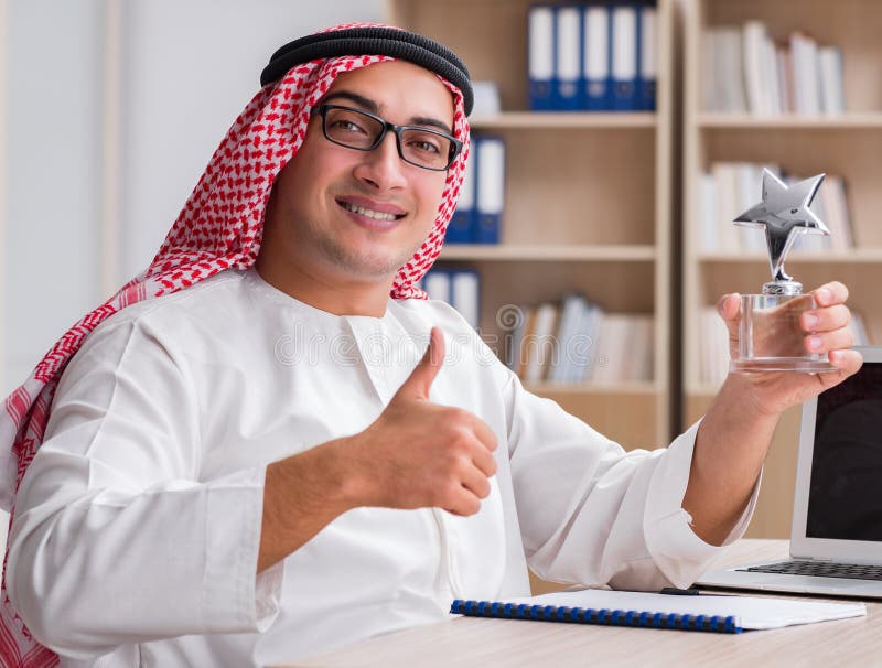 Arab Businessman Working in the Office Stock Image - Image of handsome ...