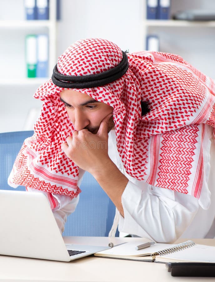 Arab Businessman Working in the Office Stock Image - Image of busy ...