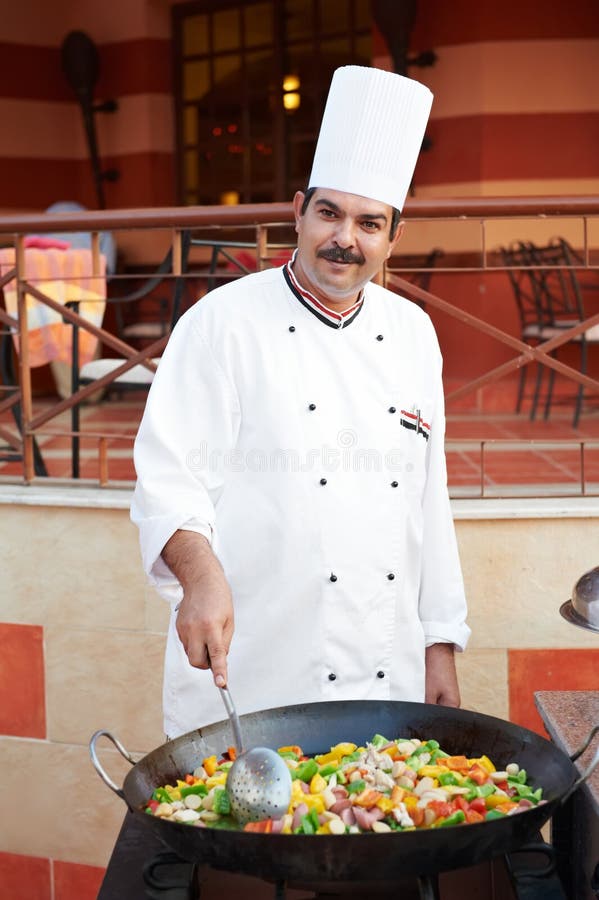 Arab Chef with Food at Restaurant Hotel Stock Image - Image of egyptian ...