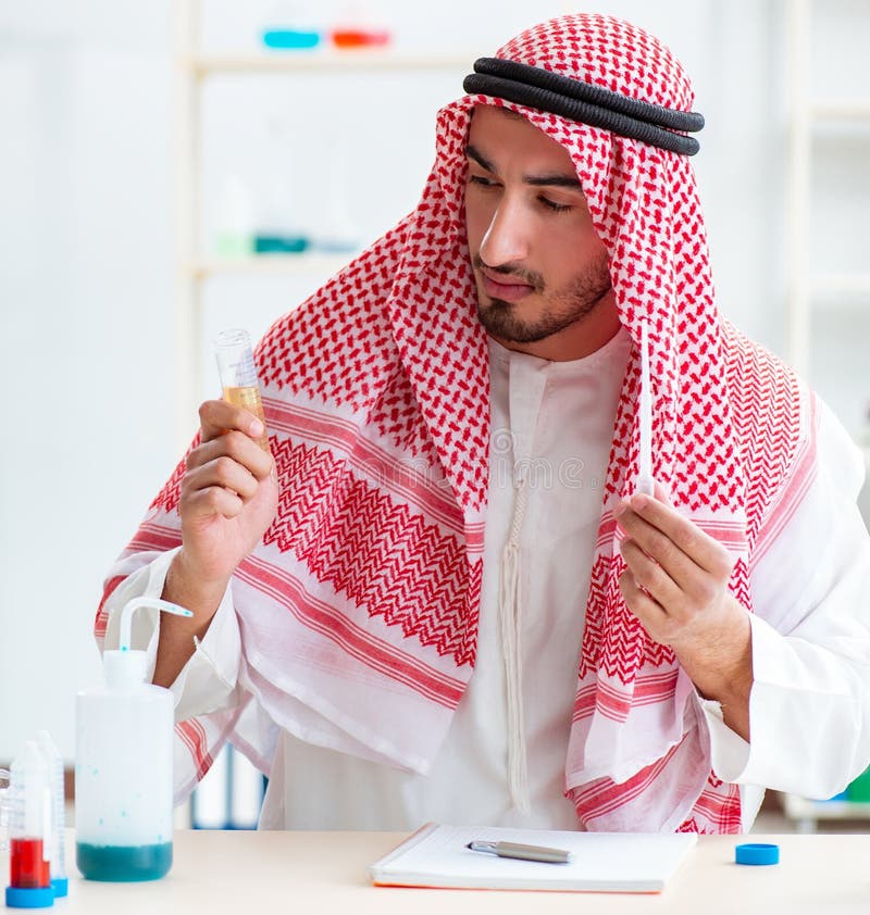 Arab Chemist Checking the Quality of Drinking Water Stock Image - Image ...