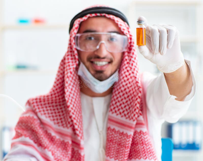 Arab Chemist Working in the Lab Office Stock Image - Image of medical ...