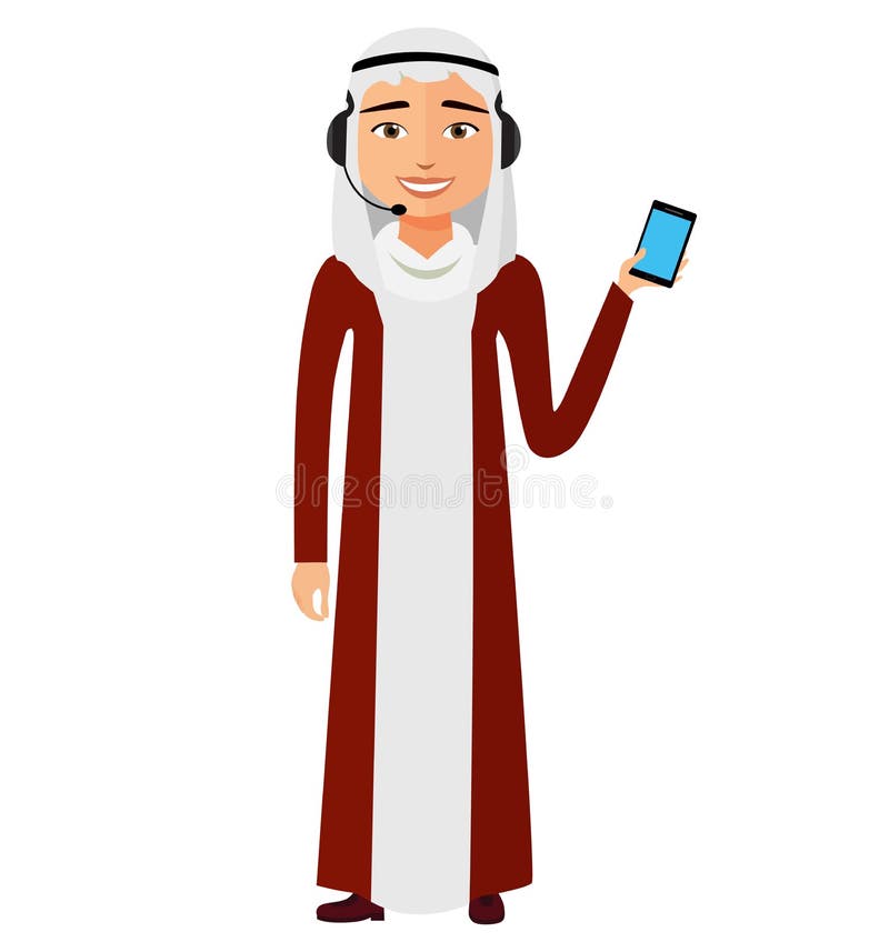 Arab Man Call Center Stock Illustrations – 67 Arab Man Call Center ...
