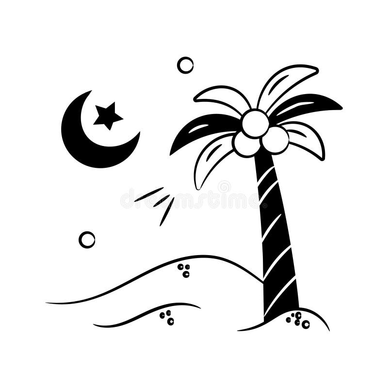 Arab Desert Icon in Doodle Style, Ready To Use Vector Stock Vector ...