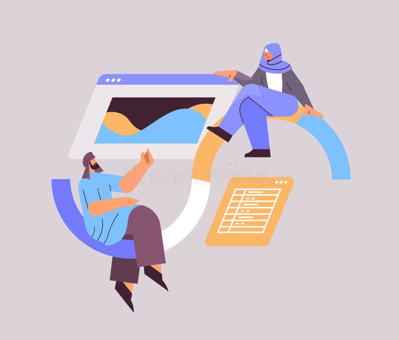 Arab Developers Creating Website Ui Interface Web Application Development Program Software