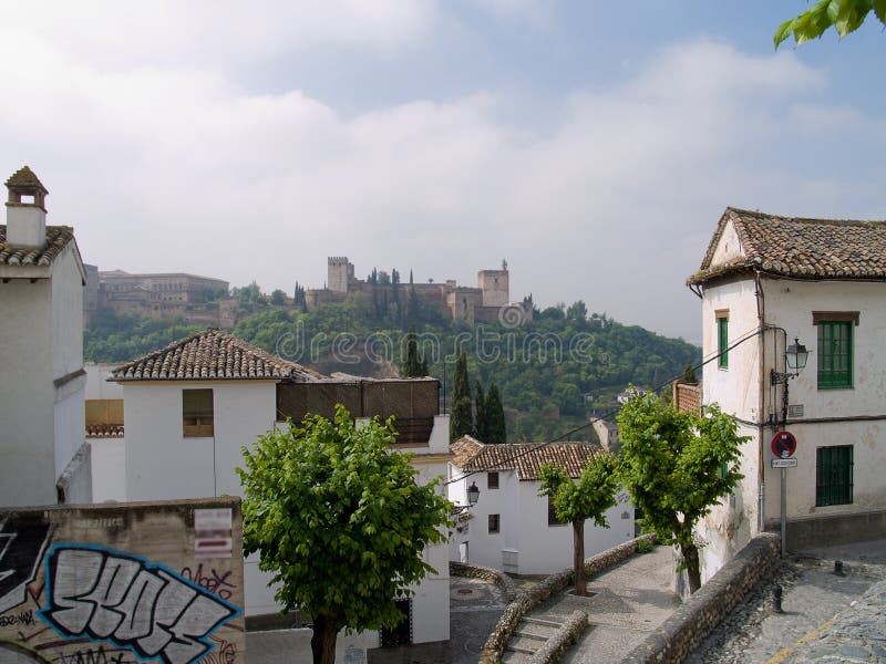 Arab district in Granada stock image. Image of moor, fortress - 18466475