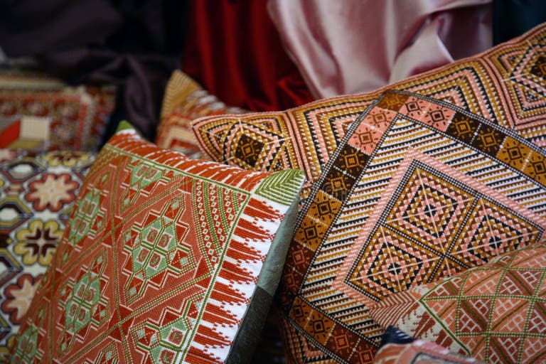 Arab Embroidered Pillows stock image. Image of handwork - 22592299