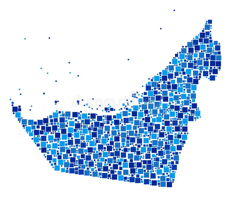 Dotted Arab Emirates Map with Blue Variant Stock Vector - Illustration ...