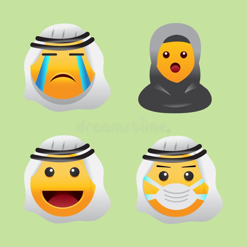 Arab Emojis Vector Icon Symbol Illustration Stock Vector - Illustration ...
