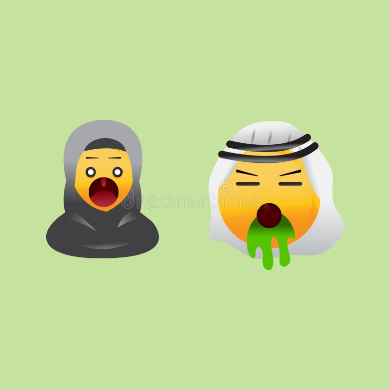 Arab Emojis Vector Icon Symbol Illustration Stock Illustration ...