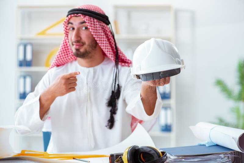 The Arab Engineer Working on New Project Stock Image - Image of manager ...