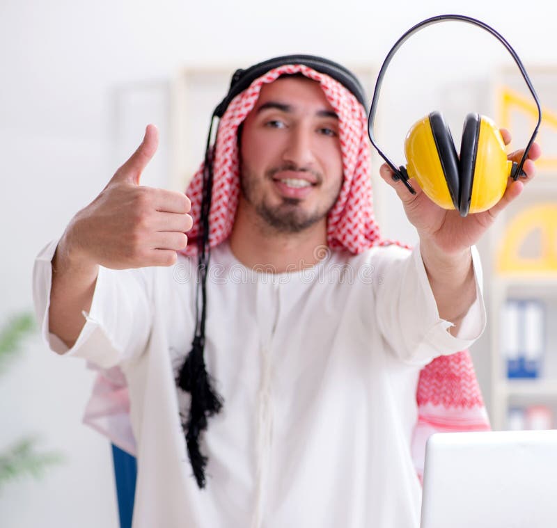 Arab Engineer Working on New Project Stock Image - Image of office ...