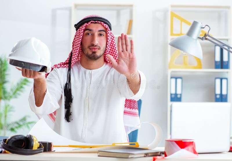 Arab Engineer Working on New Project Stock Photo - Image of emirates ...