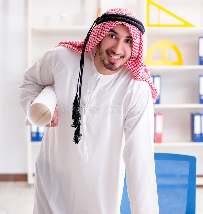 Arab Engineer Working on New Project Stock Photo - Image of industry ...