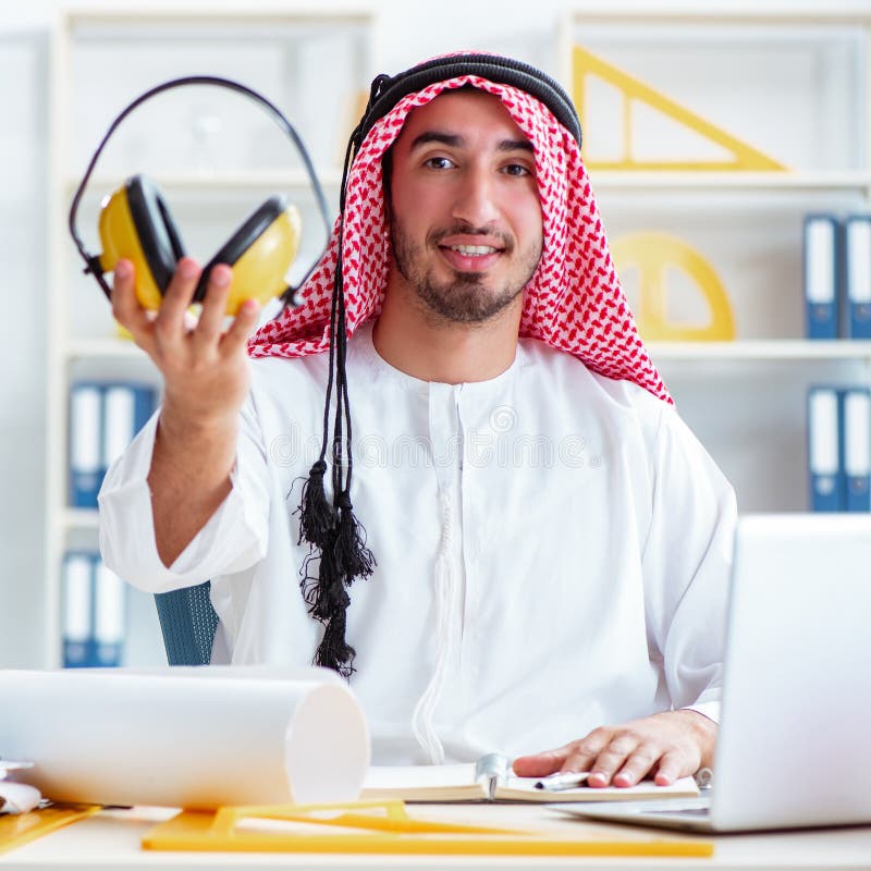 Arab Engineer Working on New Project Stock Photo - Image of engineer ...