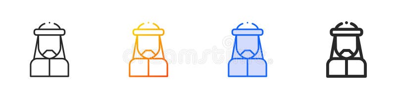 Arab Icon.Thin Linear, Gradient, Blue Stroke and Bold Style Design ...