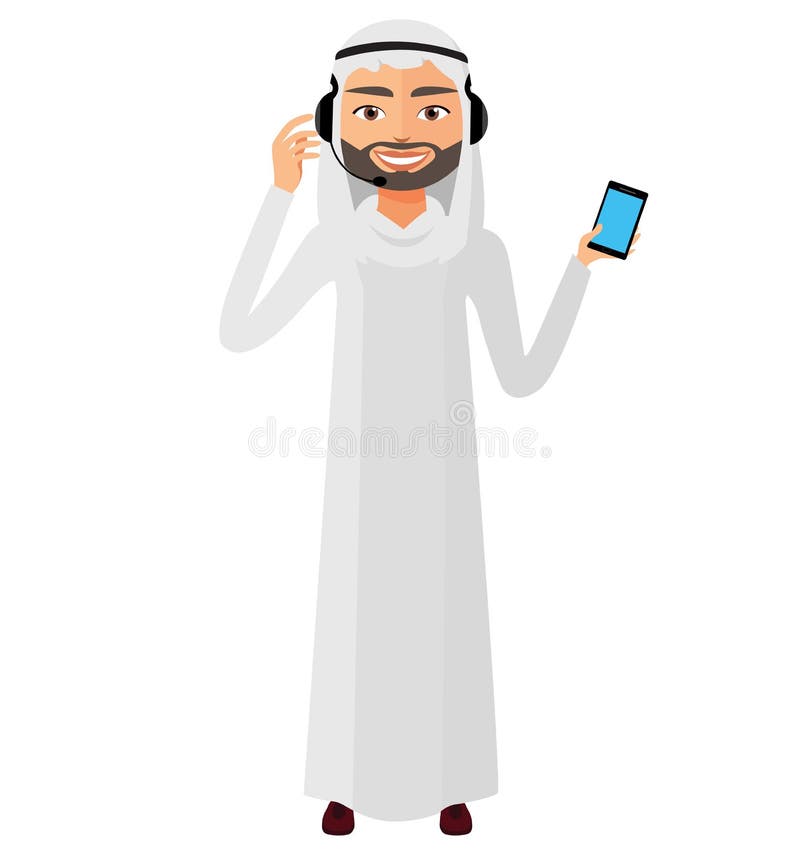 Arabic Oman Man Face Avatar Character Image with Beard Vector Il Stock ...