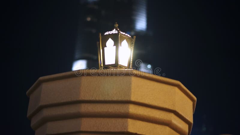 Arab Lamp Next To the Burj Khalifa. Stock Video - Video of decorative ...