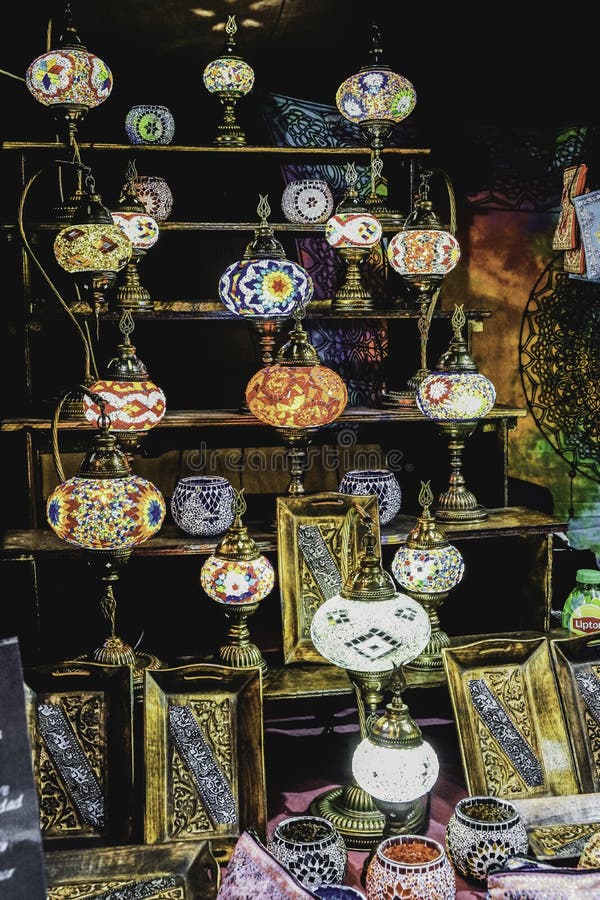 Arab Lamps at the Market Stall Stock Image - Image of authentic, bazaar ...