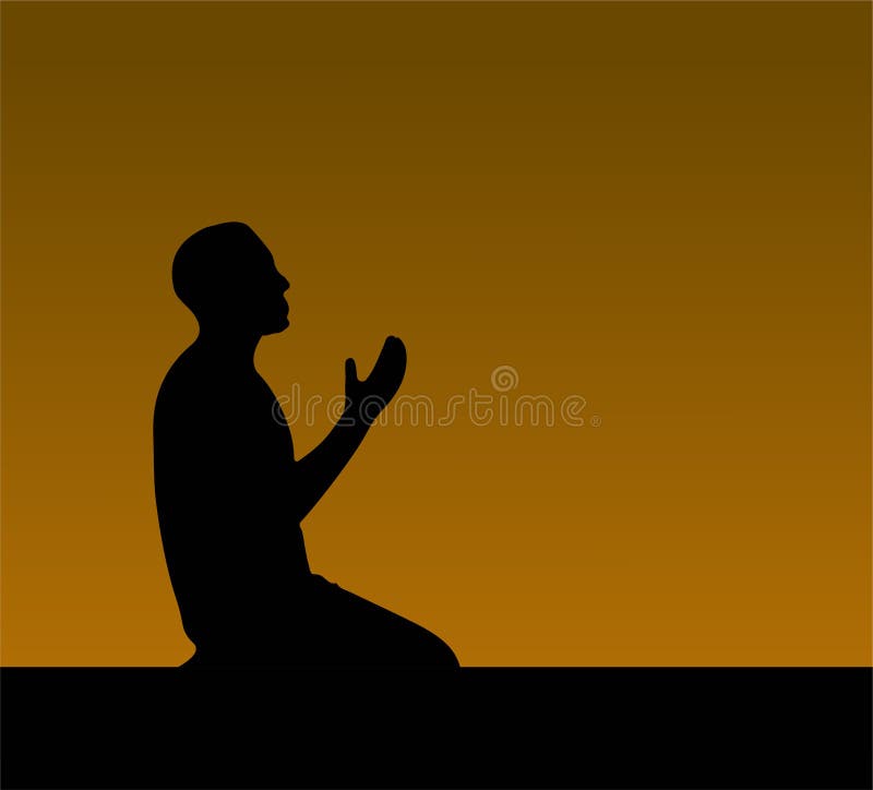 Muslim man pray stock vector. Illustration of person - 250523376