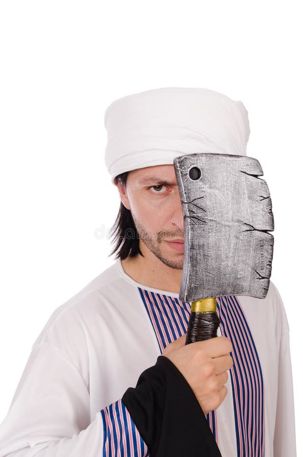 Arab man with axe stock photo. Image of business, arabian - 40680706