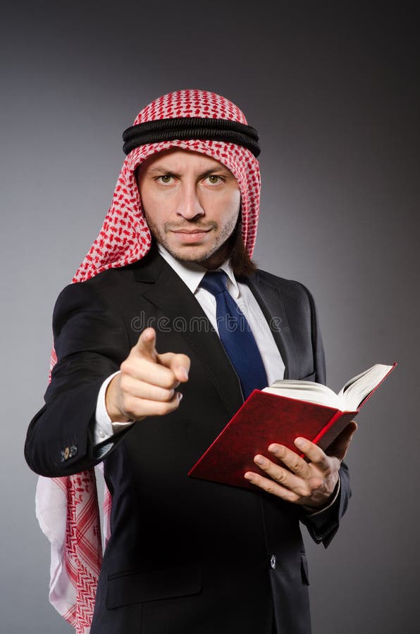 Arab Man with Book in Diversity Stock Photo - Image of culture ...