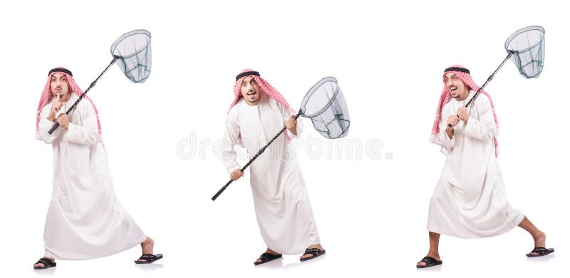 Man with Catching Net Isolated Stock Photo - Image of person, garden ...