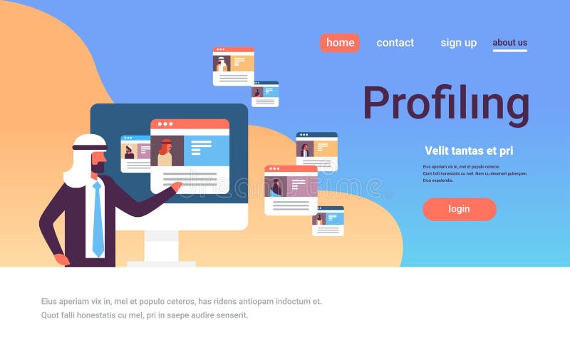 Arab Man Choosing Different User Profiling Concept Profile Resume with ...