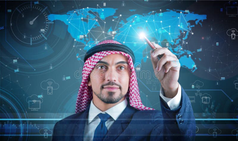 The Arab Man in Data Mining Concept Stock Photo - Image of arabic ...
