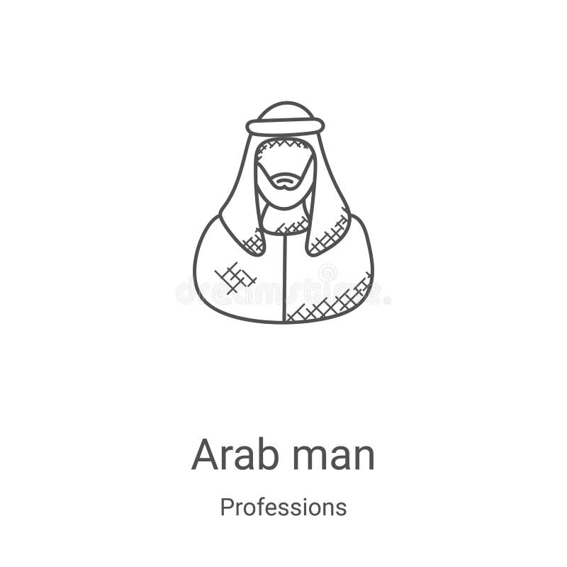 Arab Man Icon Vector from Professions Collection. Thin Line Arab Man ...