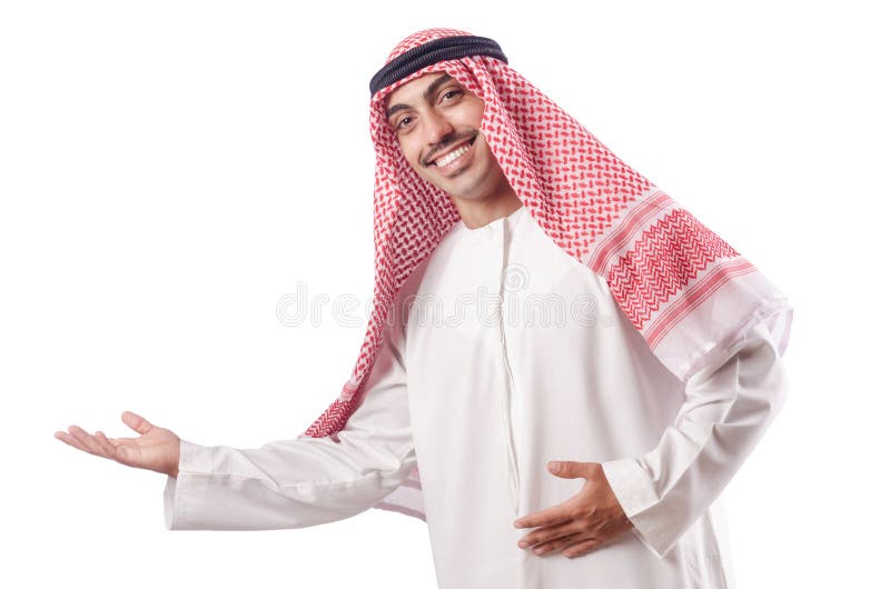 Arab man isolated on white stock image. Image of islamic - 26632089