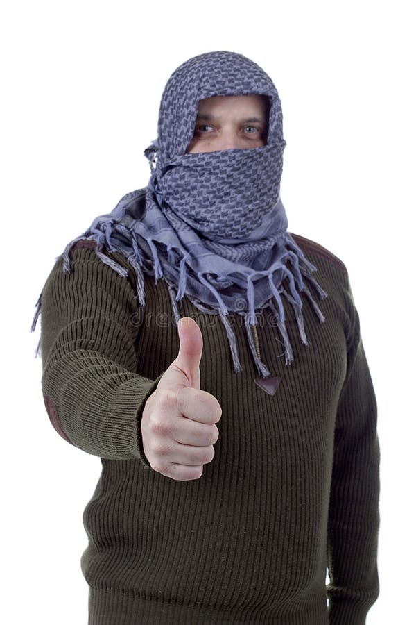 Arab man in kufia stock image. Image of kufia, soldier - 109517869