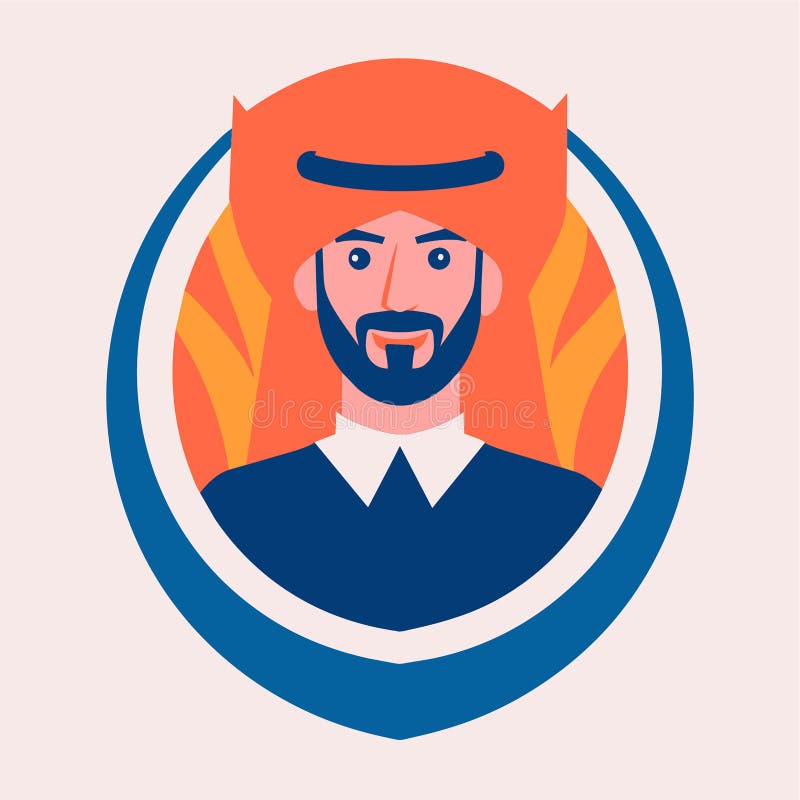 Arab Man Logo: Representation Stock Illustration - Illustration of ...