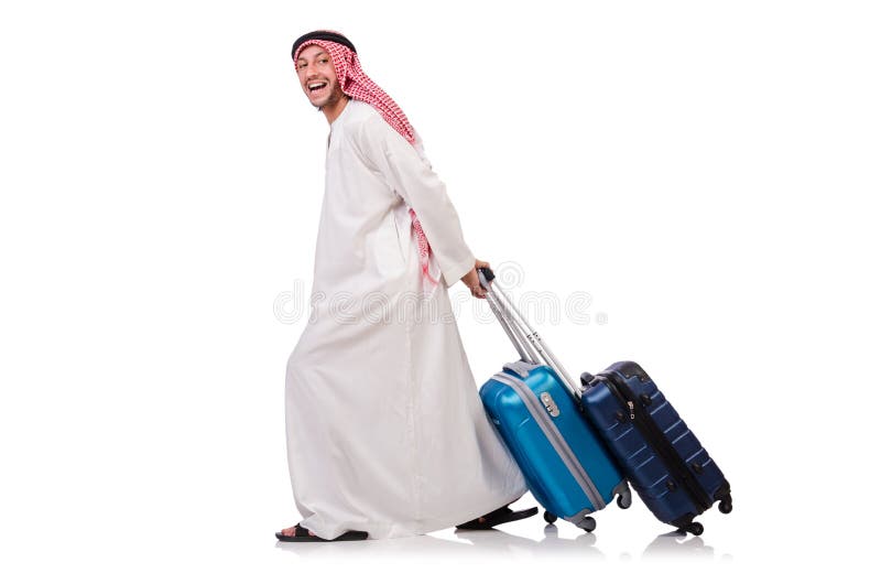 Arab man with luggage stock image. Image of clothing - 36964125