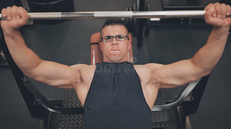 An Arab Man Pumps His Chest in the Gym. Stock Image - Image of biceps ...