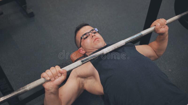 An Arab Man Pumps His Chest in the Gym. Stock Image - Image of ...